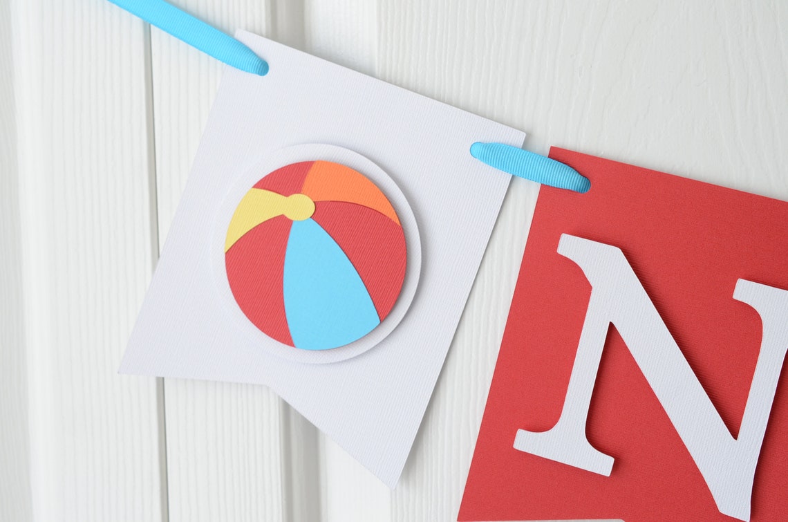 Beach Ball Name Banner Beach Ball Birthday Beach Ball - Etsy