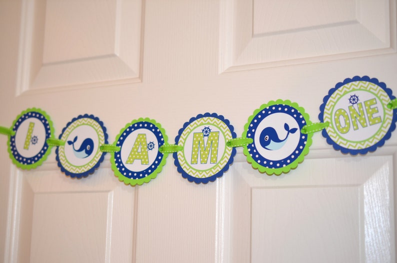 Whale I am 1 Banner Birthday Party Whale Theme 1st Year | Etsy