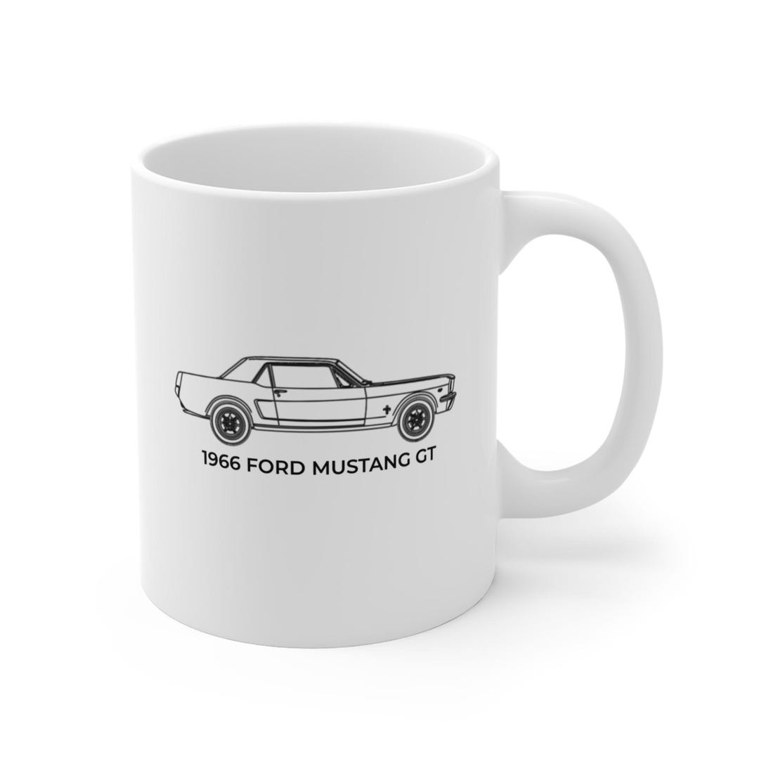 Ford Mustang GT Coffee Mug (1966) – Classic Muscle Car Line Art Cup ...