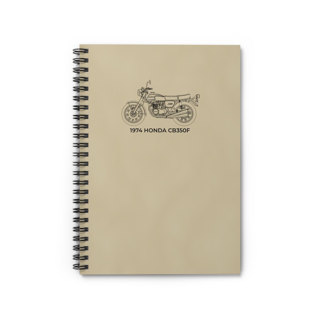 Honda CB350F Notebook (1974) – Vintage Honda Motorcycle Line Art ...