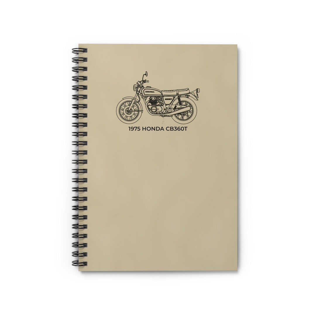 Honda CB360T Notebook (1975) – Vintage Honda Motorcycle Line Art ...