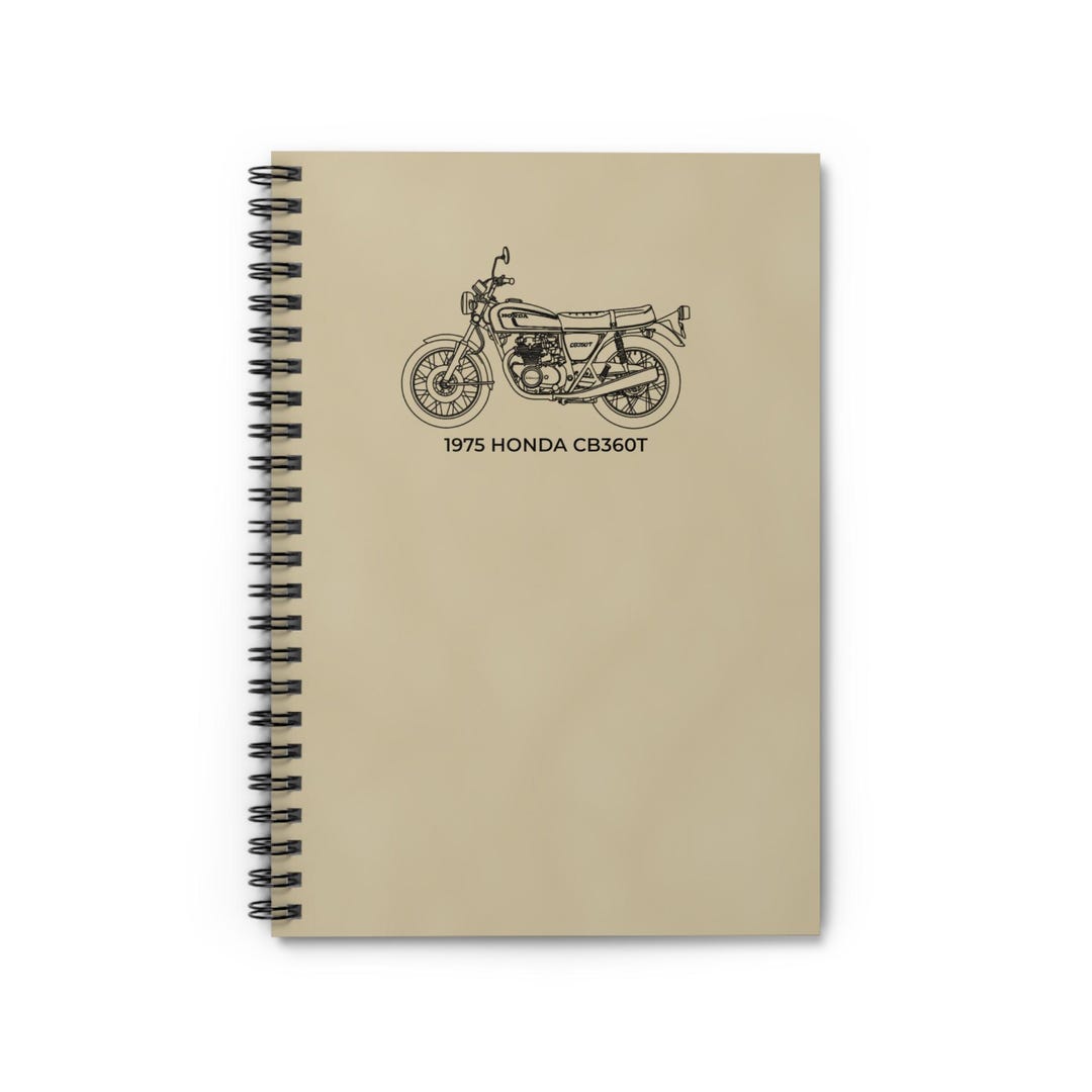 Honda CB360T Notebook – Vintage Motorcycle Line Art (1975) - Etsy