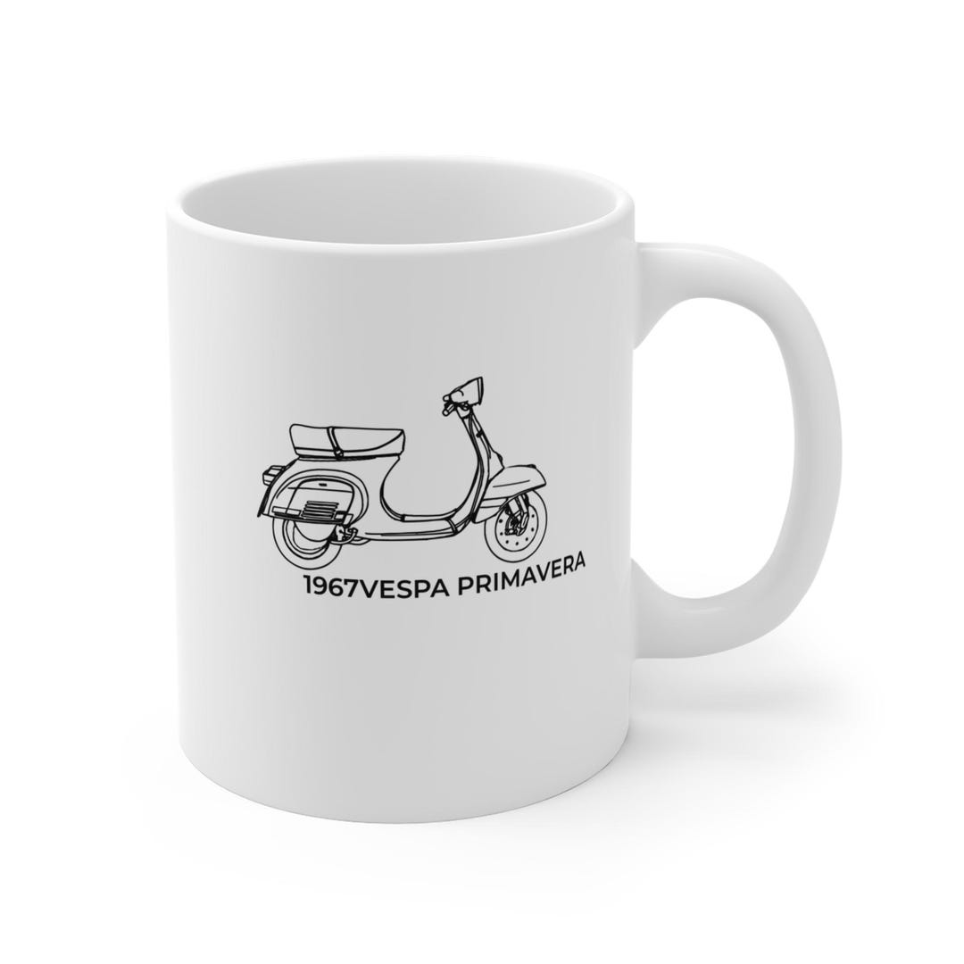 Vespa Primavera Coffee Mug (1967) - Classic Italian Scooter Line Art ...