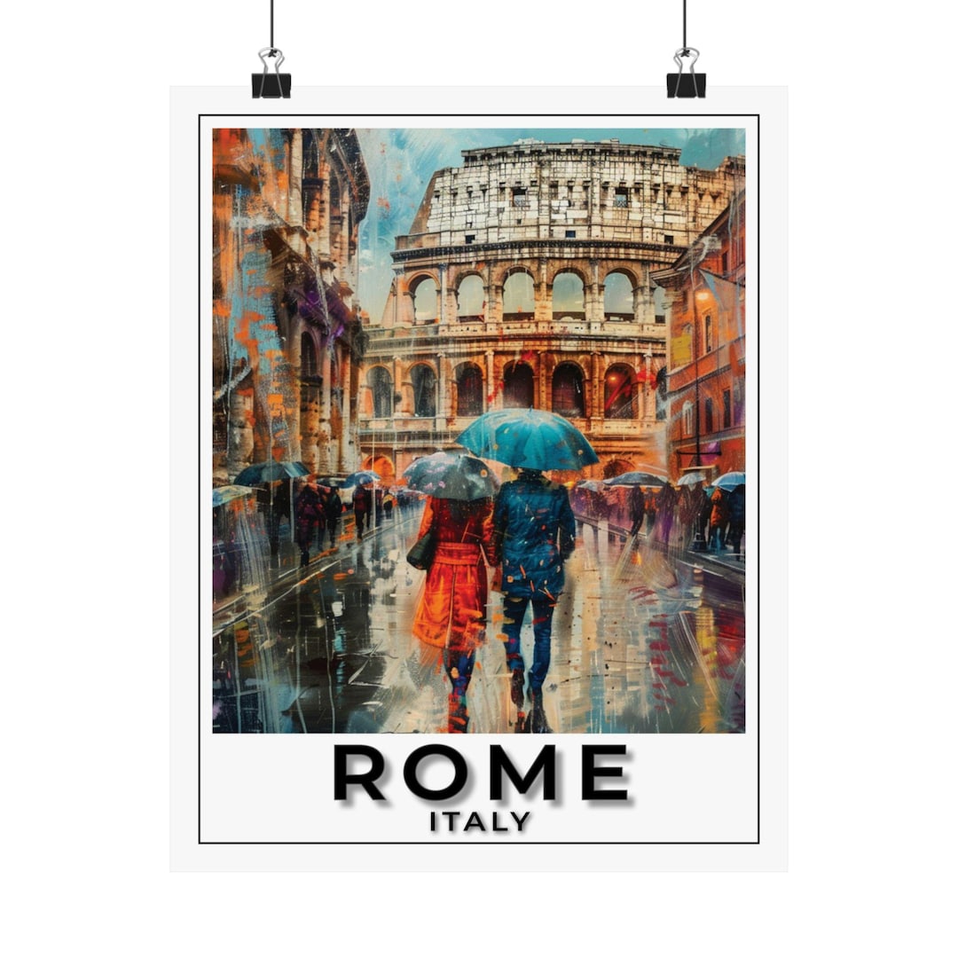 Rome Travel Poster Colosseum Italy Print Ancient Rome Poster Retro Rome ...