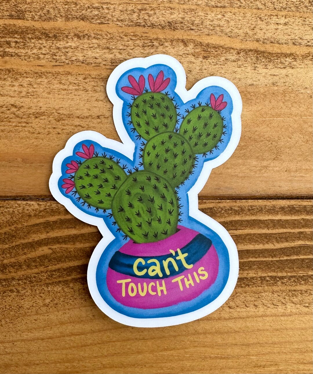 Can't Touch This Cactus Original Digital Art Sticker ~ Vinyl Matte ...