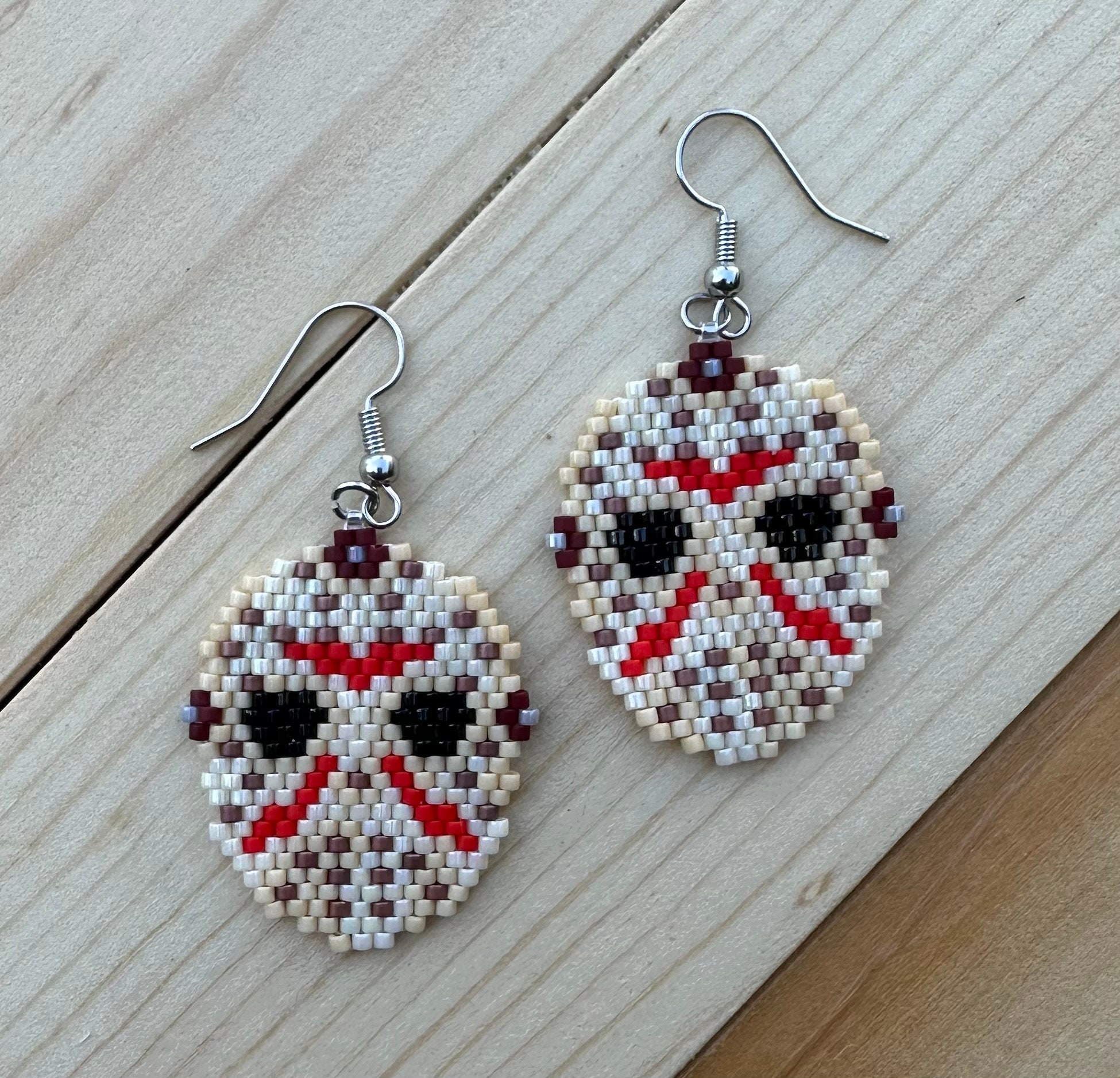 Jason Mask Brick Stitch Earring Pattern PDF - Etsy