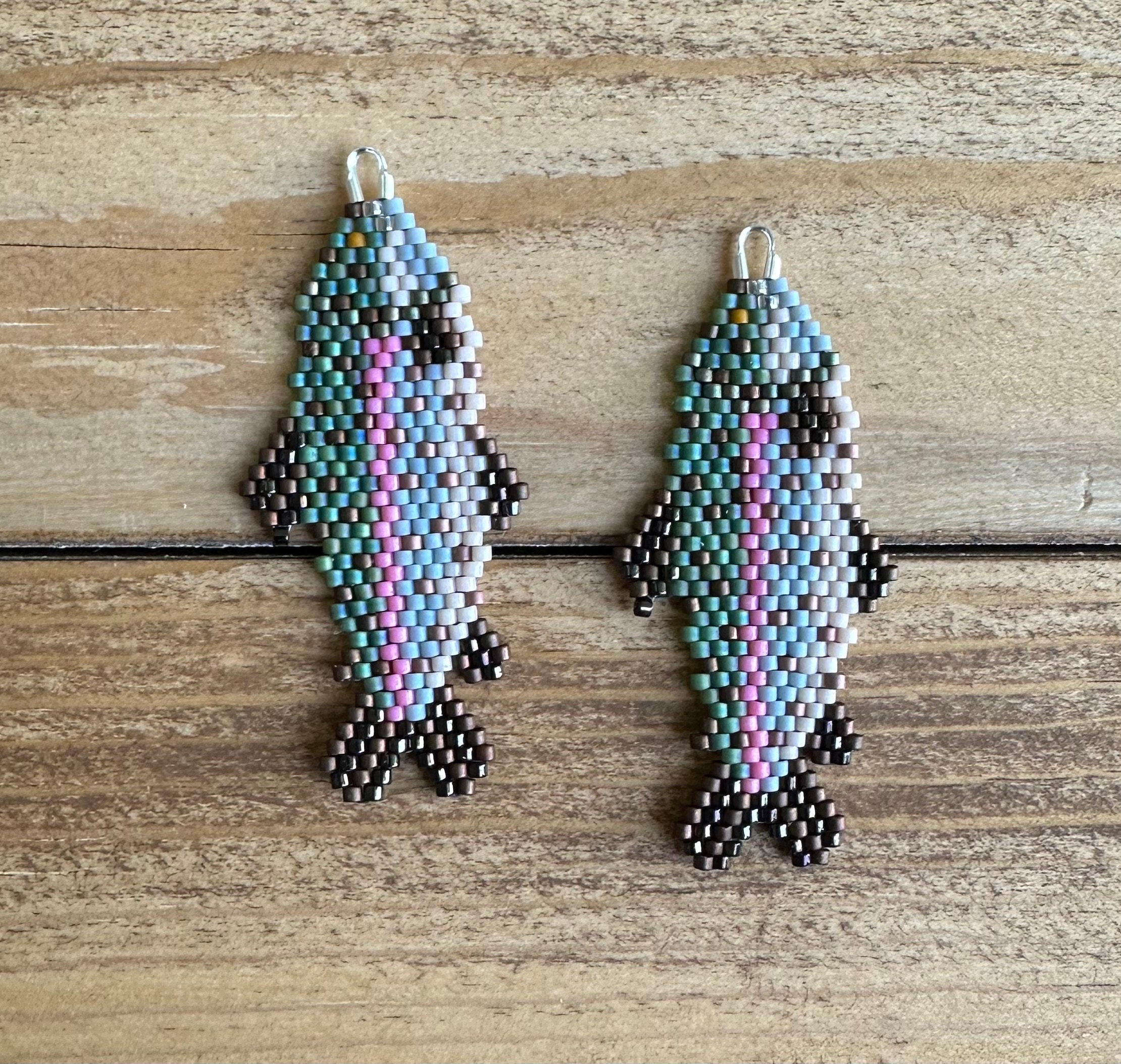 Small Rainbow Trout Brick Stitch Earrings Pattern PDF - Etsy