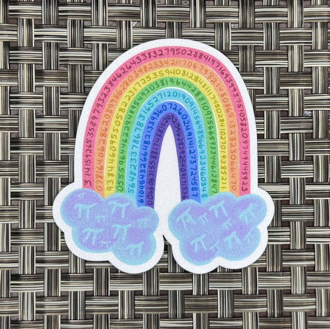Rainbow of Pi Original Digital Art Sticker ~ Vinyl Textured Laminate ...