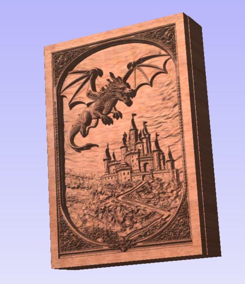 CNC STL File – Dragon Castle Relief Carving – the Sovereign – Wood ...