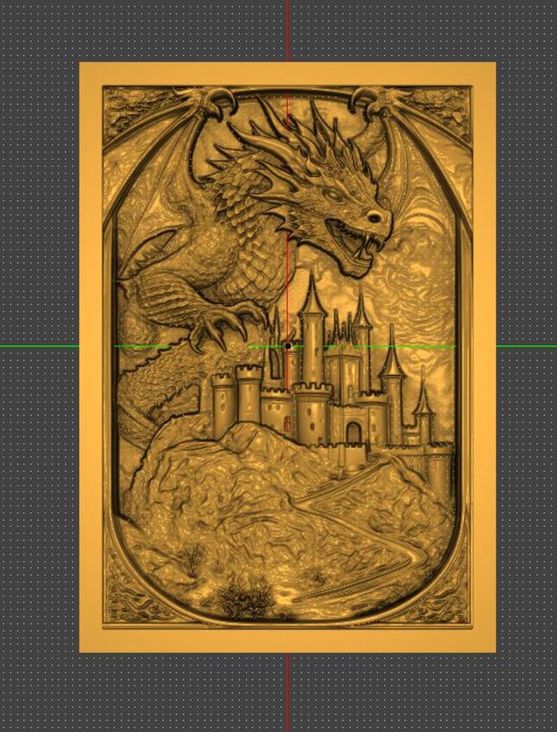 Dragon Castle 3D Relief STL File | CNC Carving File | Wood Carving ...