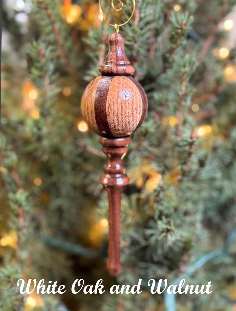 Hand-turned Ball and Cross Wood Christmas Ornament - Etsy