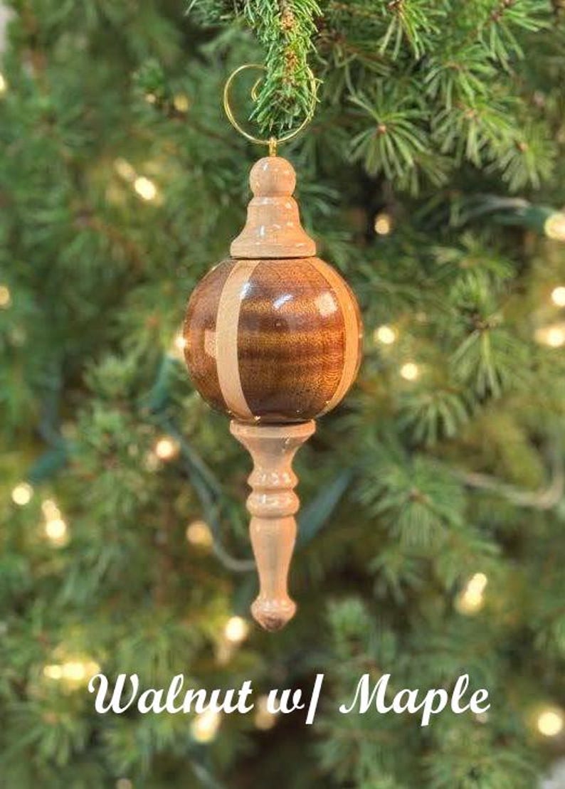 Hand-turned Ball and Cross Wood Christmas Ornament - Etsy