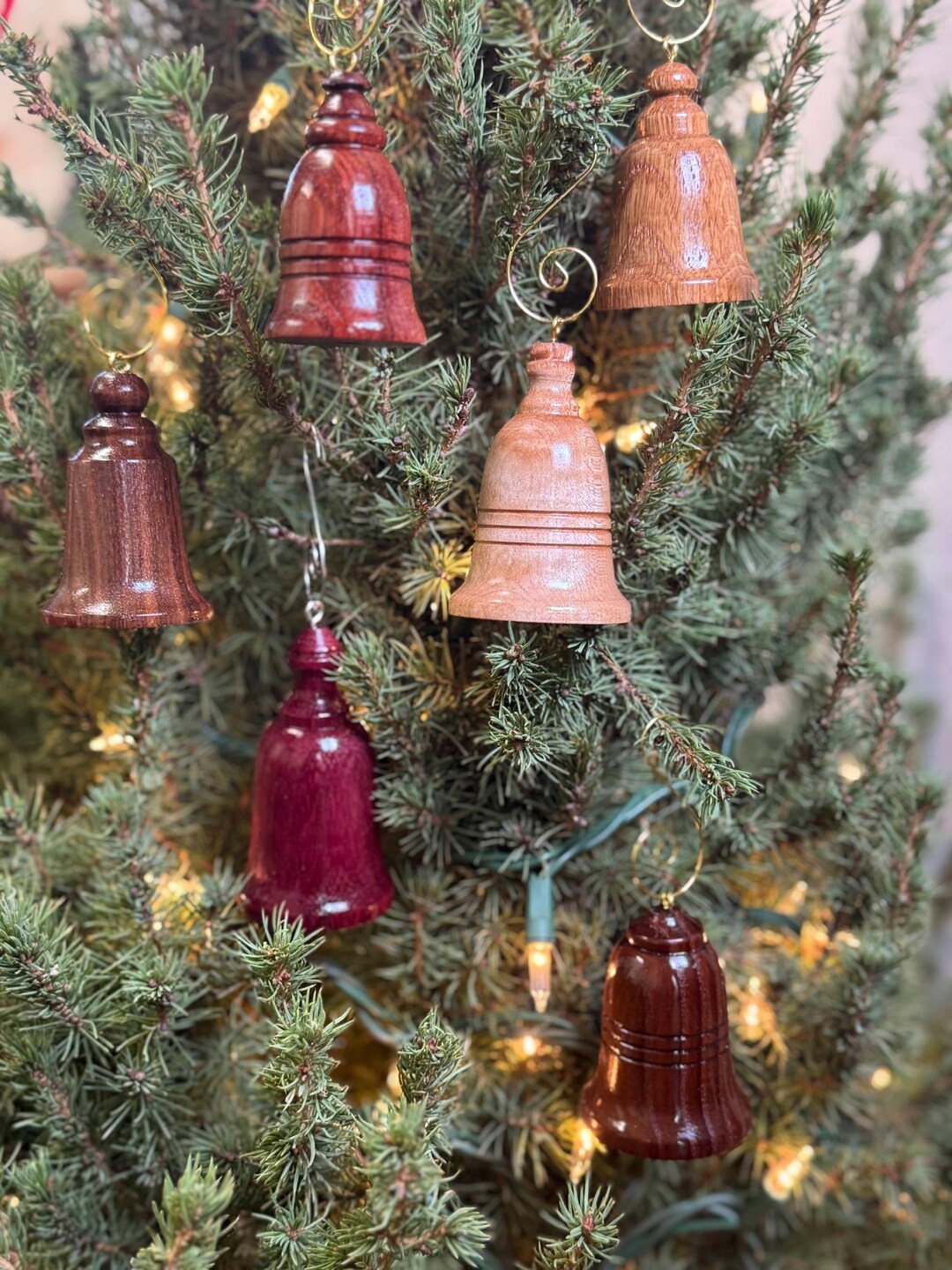 Hand-turned Bell Wood Christmas Ornament - Etsy