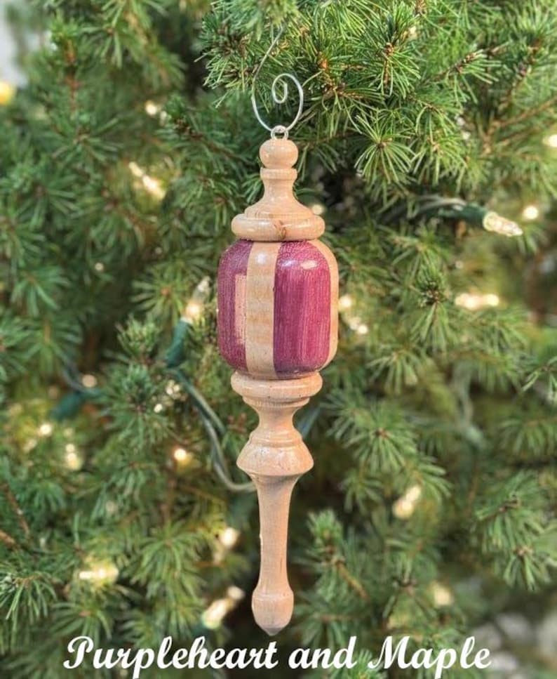 Hand-turned Ball and Cross Wood Christmas Ornament - Etsy