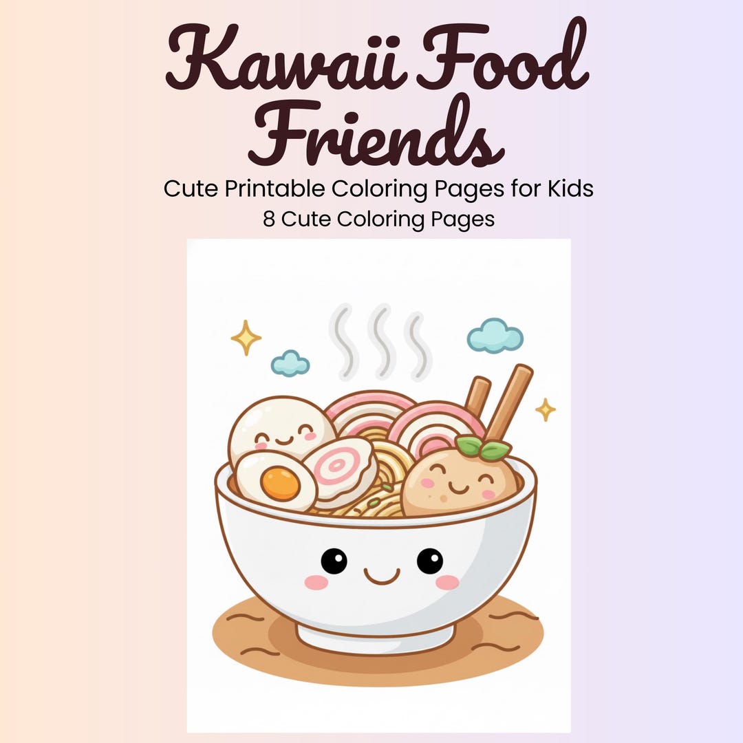 Kawaii Food Coloring Pages for Kids | Cute Food Friends Coloring ...