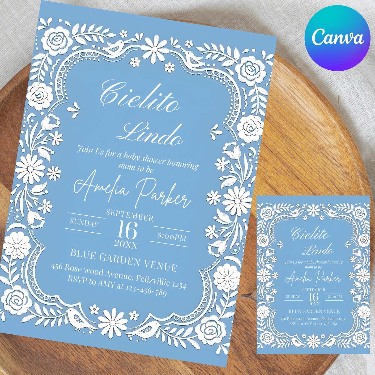 Editable Cielito Lindo Mexican Talavera Baby Shower Invitation, Dusty ...