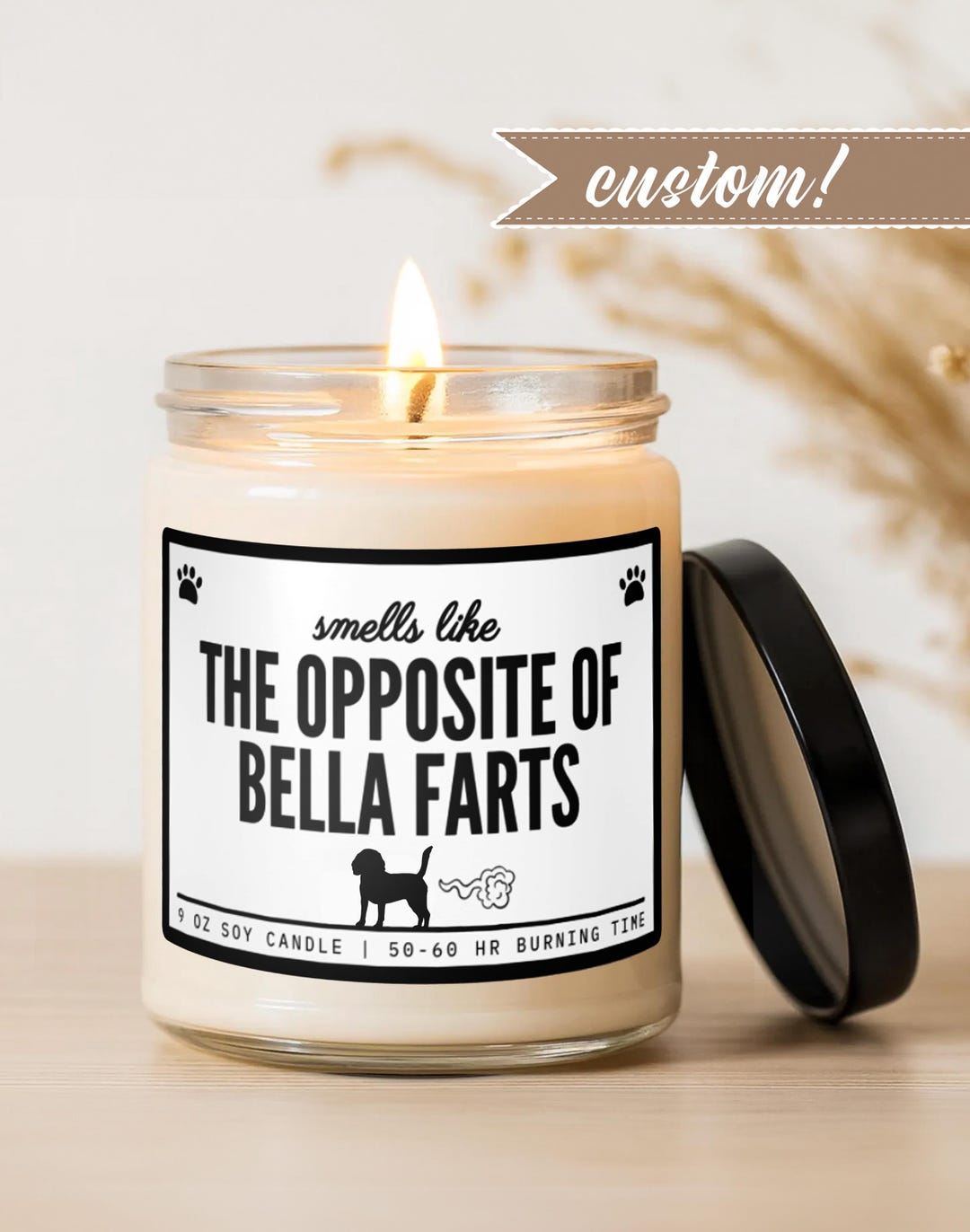 Funny Beagle Candle Custom Dog Name Gift Beagle Mom Dog Mom Humor ...