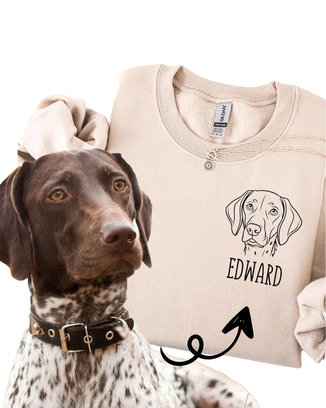 Custom German Shorthaired Pointer Crewneck Sweatshirt With Pup Name - Etsy