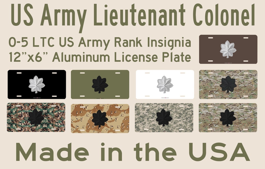 US Army Lieutenant Colonel LTC O-5 Rank Insignia on Your - Etsy