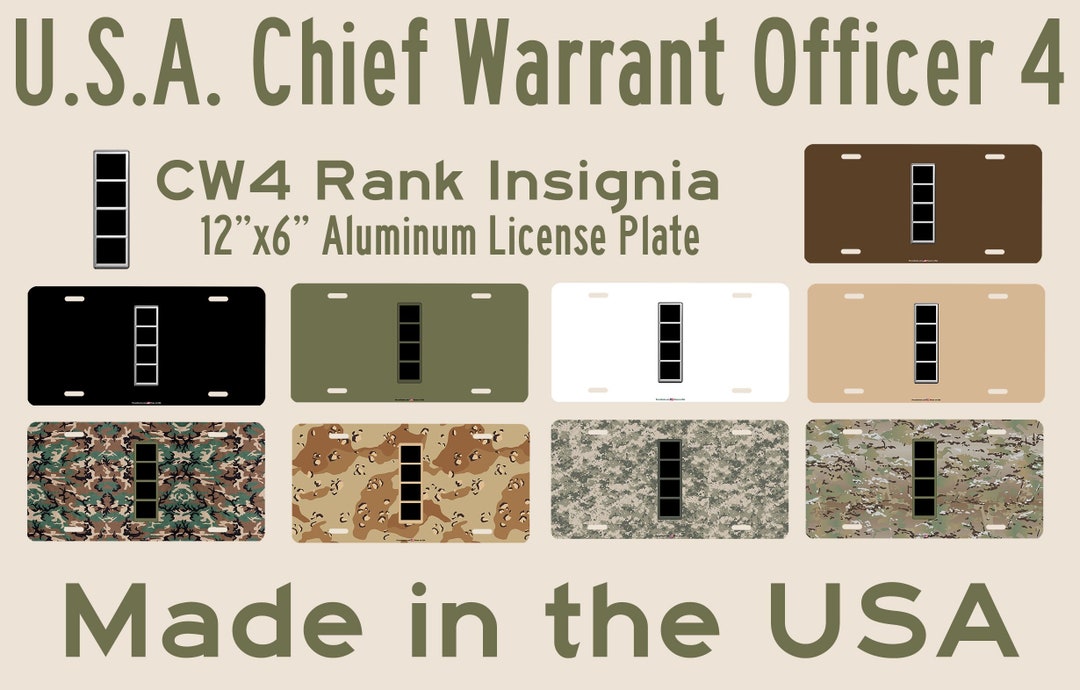US Army Chief Warrant Officer 4 CW4 Rank Insignia on Your - Etsy