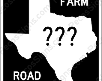 Texas Farm Road Sign | Etsy