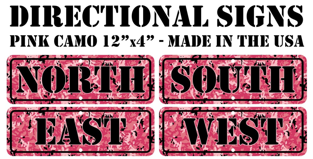North, East, South and West - A Set of All 4 of Directional Signs in ...