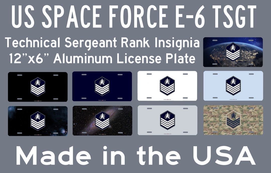 US Space Force Technical Sergeant E-6 Rank Insignia on Your Choice of ...