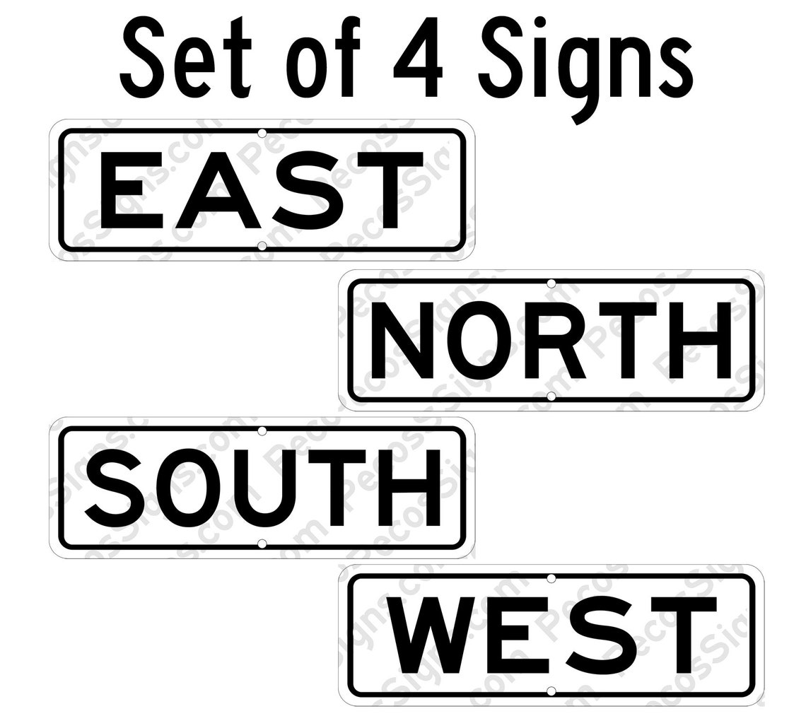 North East South or West Your Choice of Directional Signs | Etsy