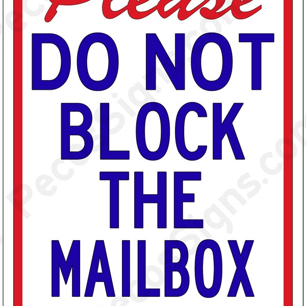 Please Do Not Block Mailbox Yard Sign - Etsy