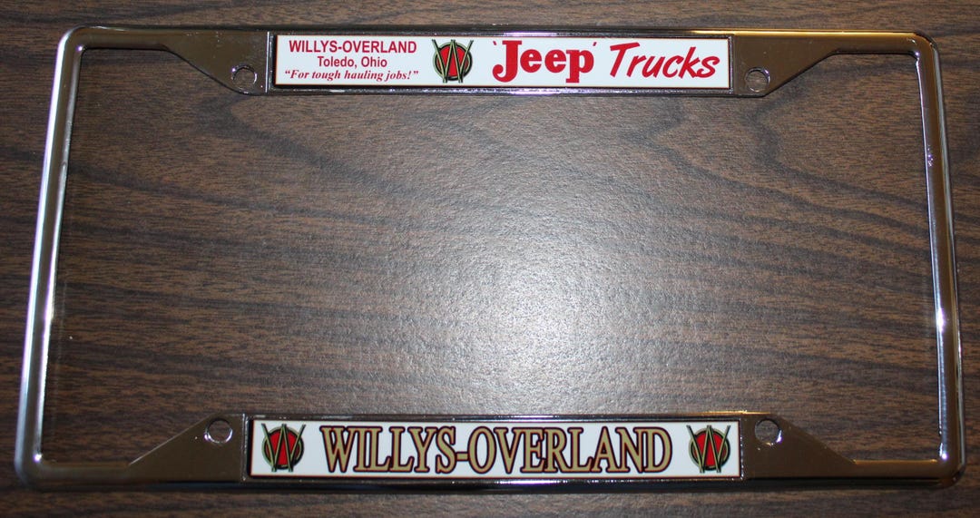 Used License Plate Frame With Willys-overland Fits All Standard US ...