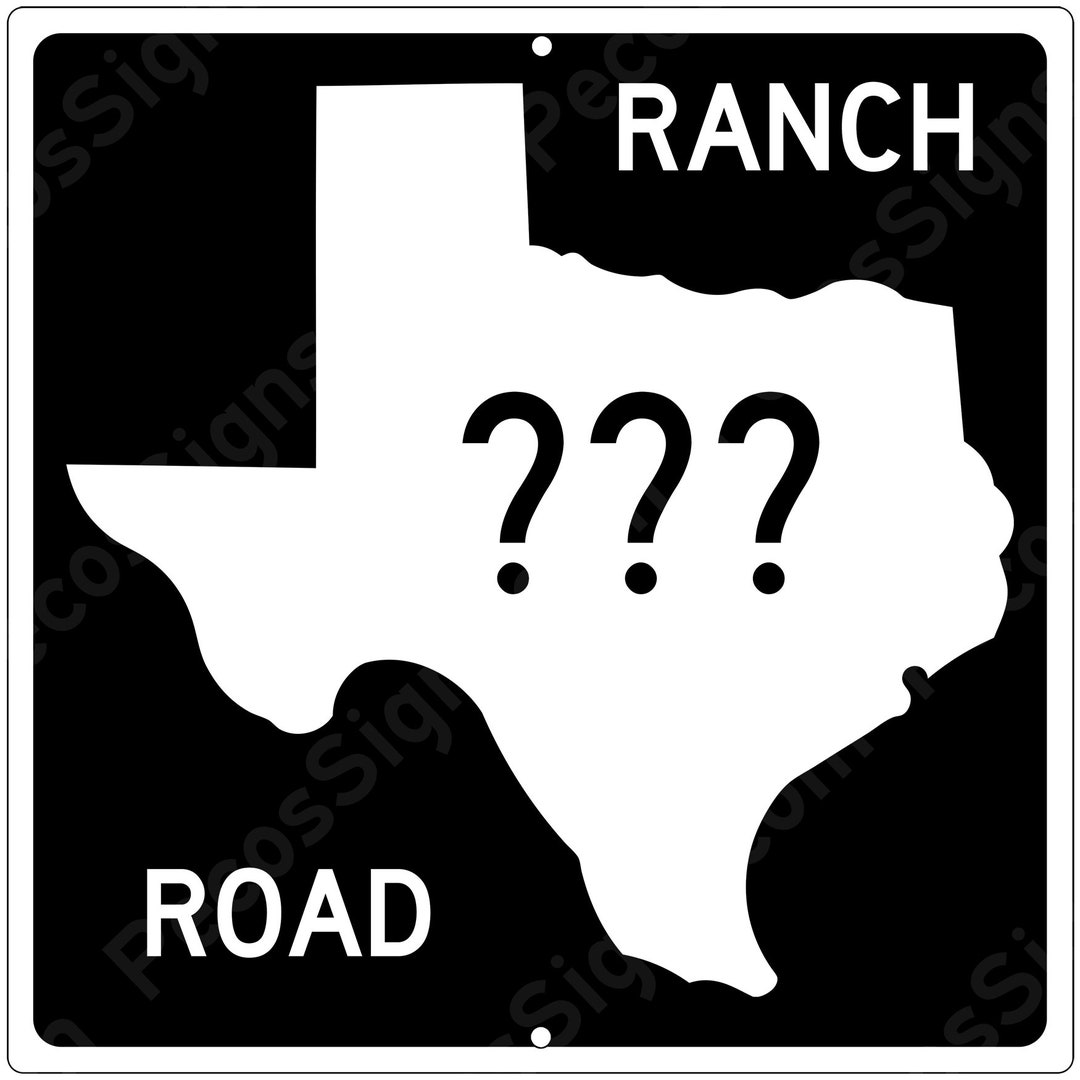 Texas Ranch Road Sign With Your Choice of Road Number - Etsy