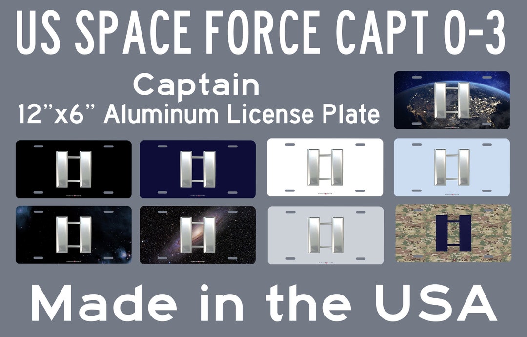 US Space Force Captain O-3 Capt Rank Insignia on Your Choice of 12x6 ...