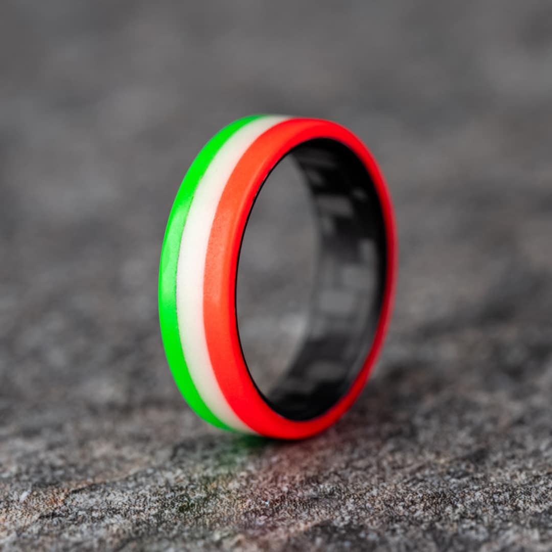 Glow in the Dark Mexican Flag Ring, Italian Flag Ring, Mexican Flag ...