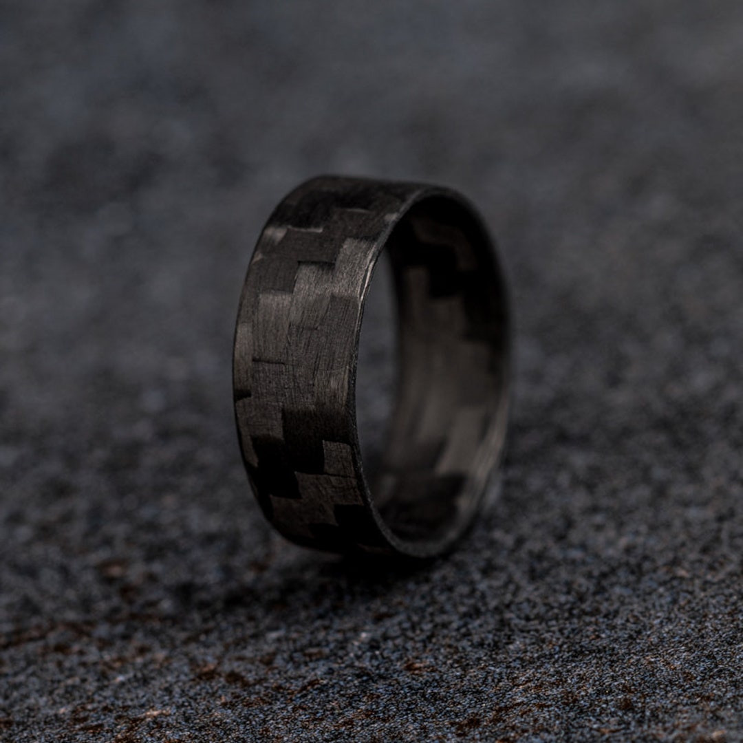 Pure Carbon Fiber Ring Horizontal Pattern Matte Finish - Etsy