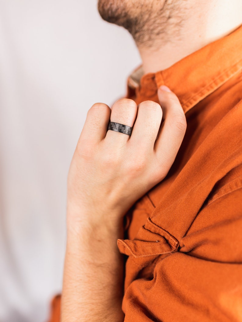 Ultra-thin Pure Carbon Fiber Ring Horizontal Pattern Matte | Etsy