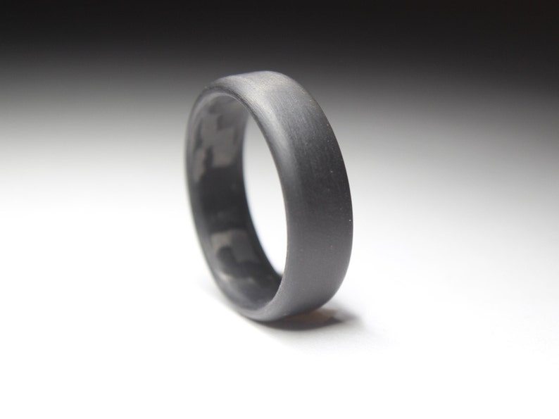 Pure Carbon Fiber Ring - Round Top Unidirectional Pattern, Matte Finish ...