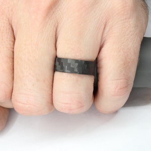 Pure Carbon Fiber Ring Horizontal Pattern Matte Finish | Etsy
