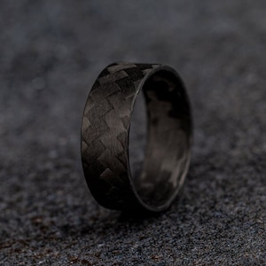 Pure Carbon Fiber Ring - Diagonal Pattern, Matte Finish - Etsy