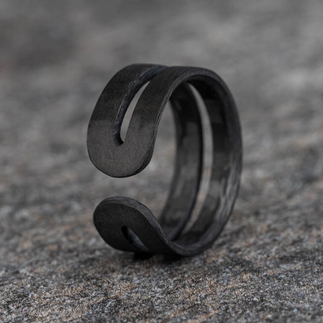 Pure Carbon Fiber u Ring - Etsy