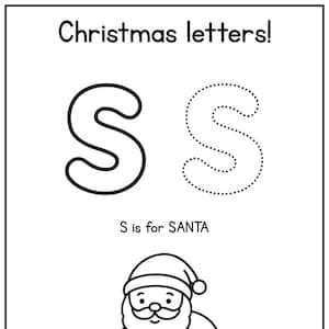 Christmas Letter Tracing Worksheet | Letter S Printable | Preschool ...