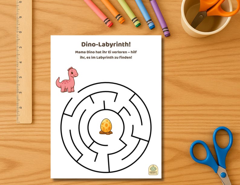 DE- Dinosaur Maze Worksheet | Preschool Problem-solving Activity | Kids ...