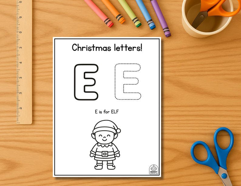 Christmas Letter Tracing Worksheet | Letter E Printable | Preschool ...