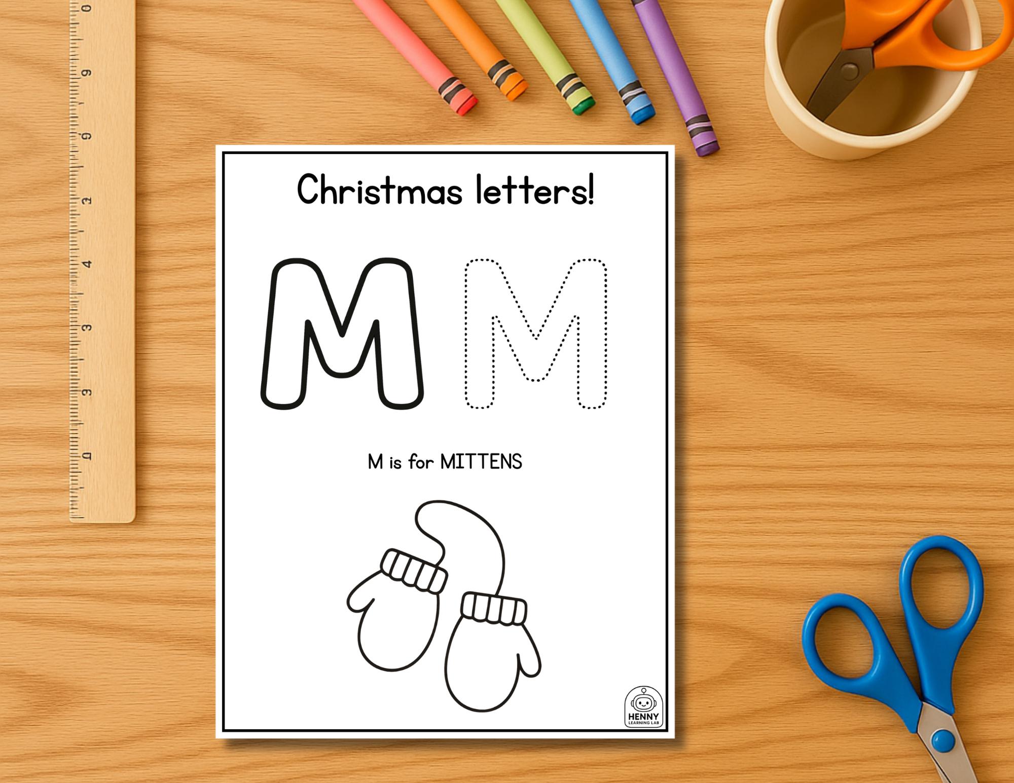 Christmas Letter Tracing Worksheet | Letter M Printable | Preschool ...