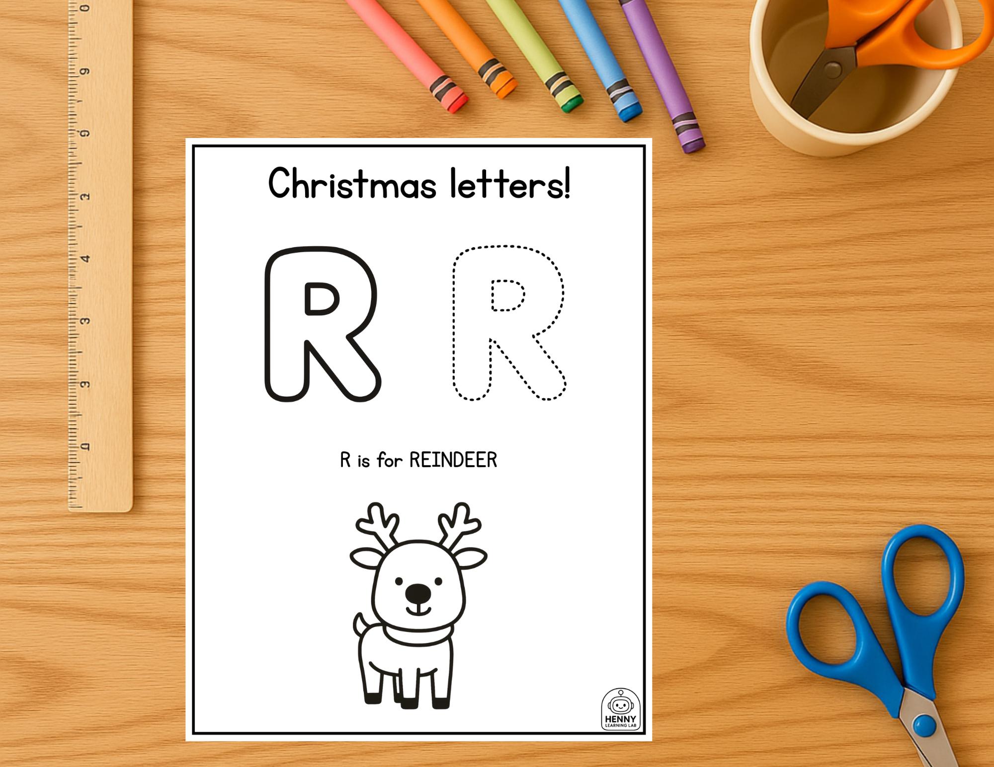 Christmas Letter Tracing Worksheet | Letter R Printable | Preschool ...