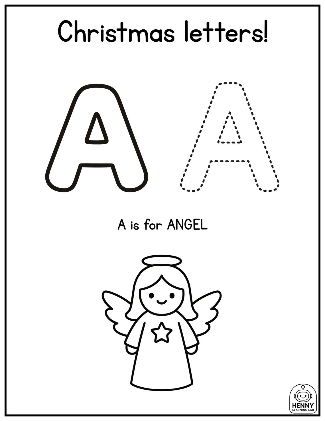 Christmas Letter Tracing Worksheet | Letter A Printable | Preschool ...