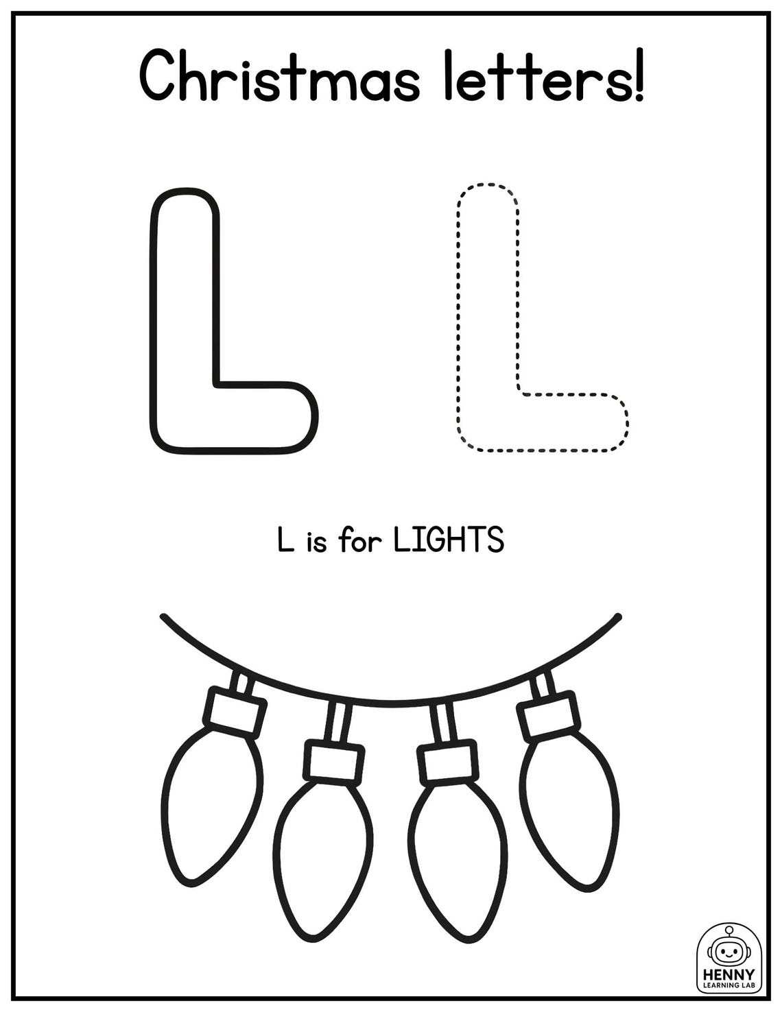 Christmas Letter Tracing Worksheet | Letter L Printable | Preschool ...
