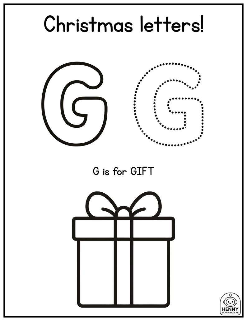 Christmas Letter Tracing Worksheet | Letter G Printable | Preschool ...