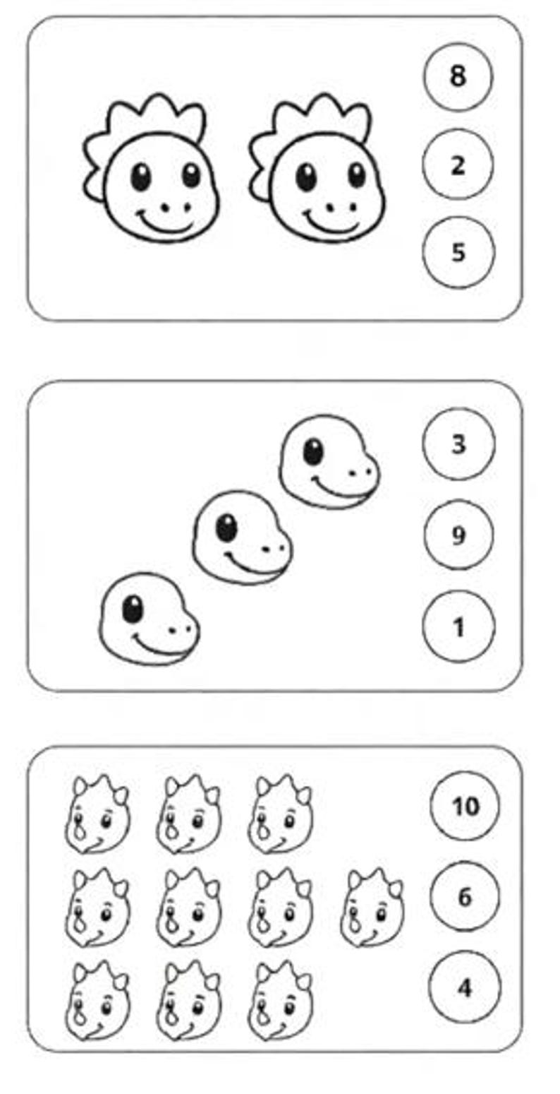 Dinosaur Counting Worksheet | Preschool Math (printable PDF) - Etsy
