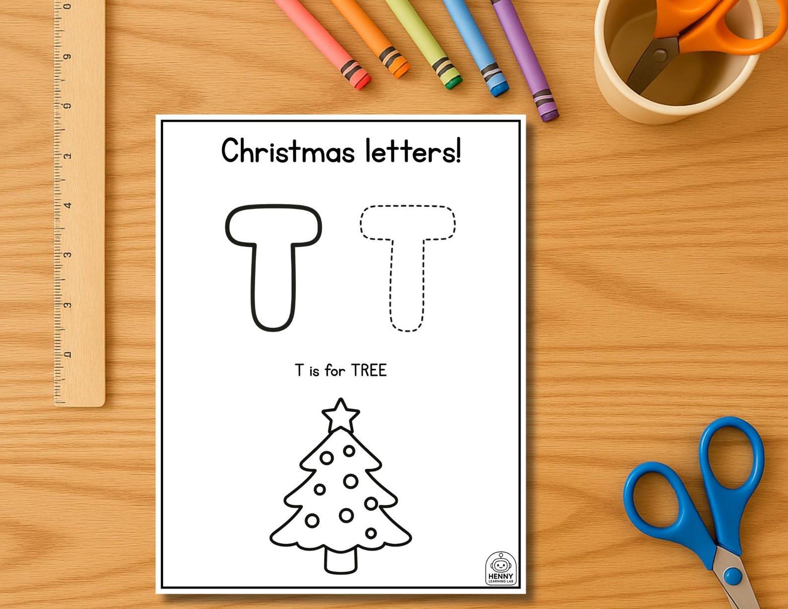 Christmas Letter Tracing Worksheet | Letter T Printable | Preschool ...
