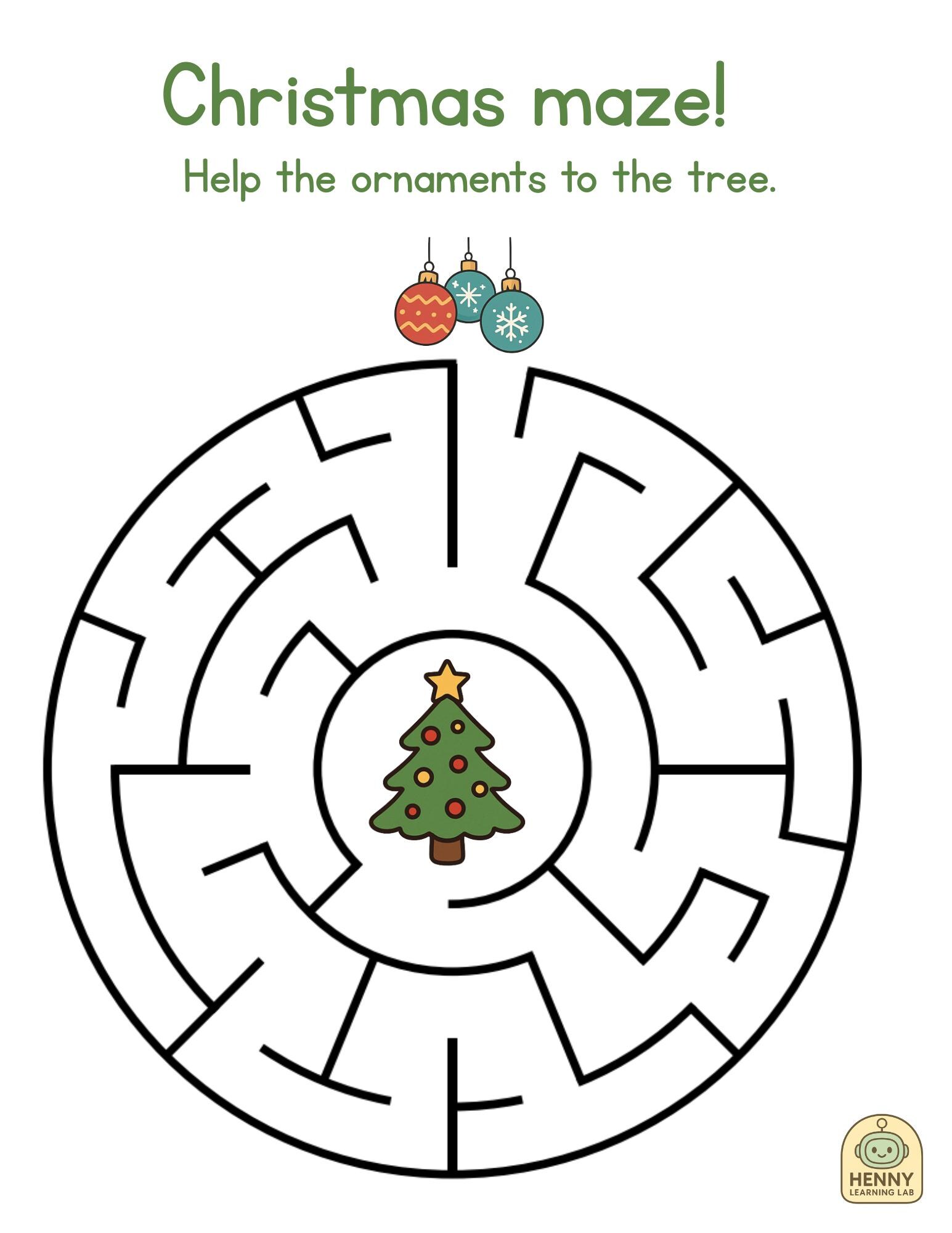 Santa Maze Worksheet | Christmas Activity for Kids (PDF) - Etsy